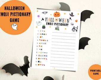 Halloween Emoji Pictionary Party Game, Emoji Game, Halloween Picture ...