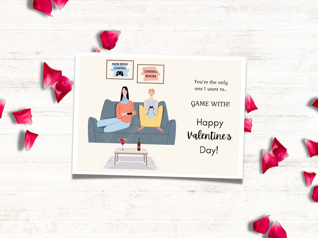 Gamer Valentine Card, Valentines Day Card for Him or Her, Gamer ...