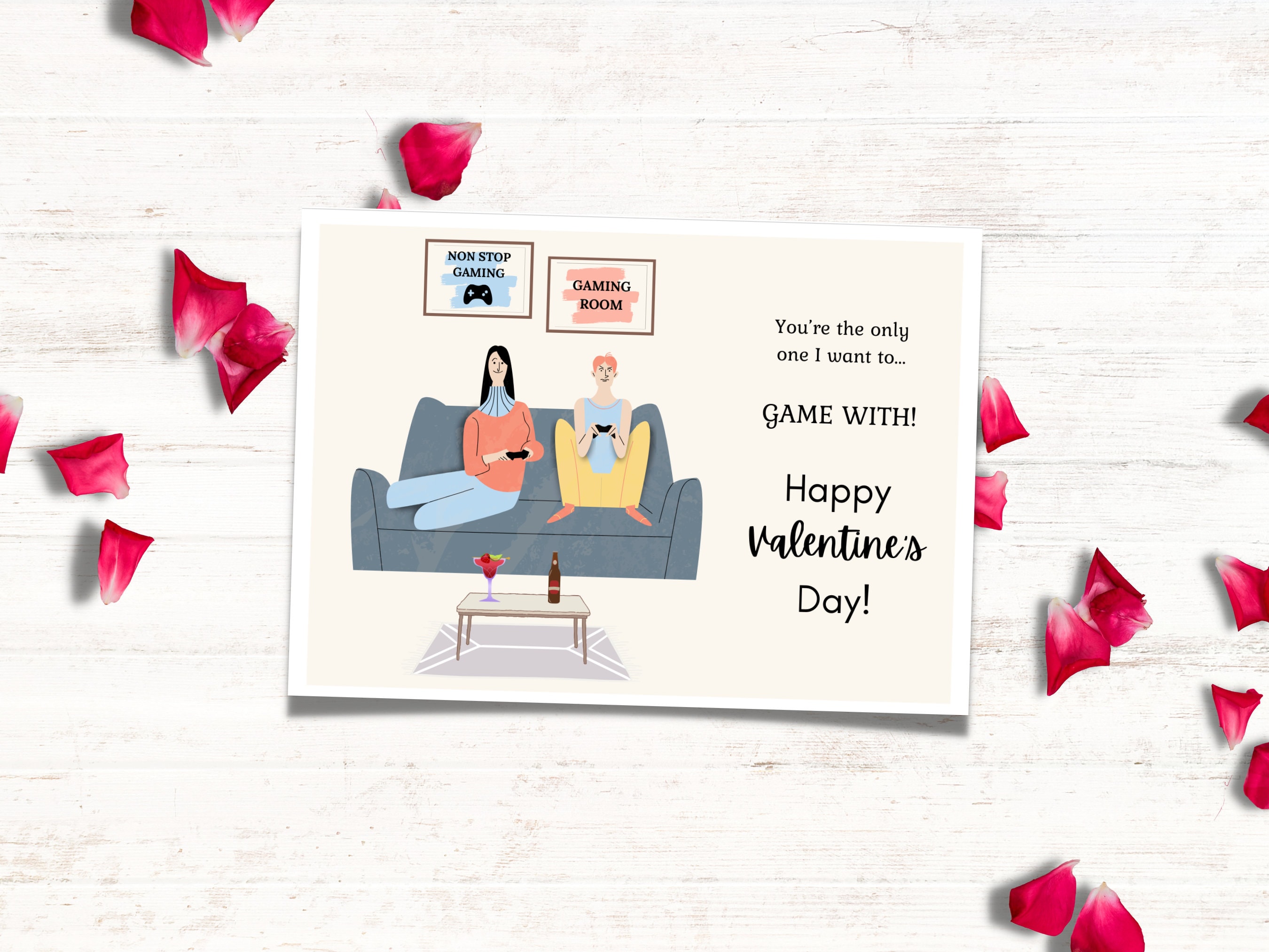 Gamer Valentine Card, Valentines Day Card for Him or Her, Gamer ...