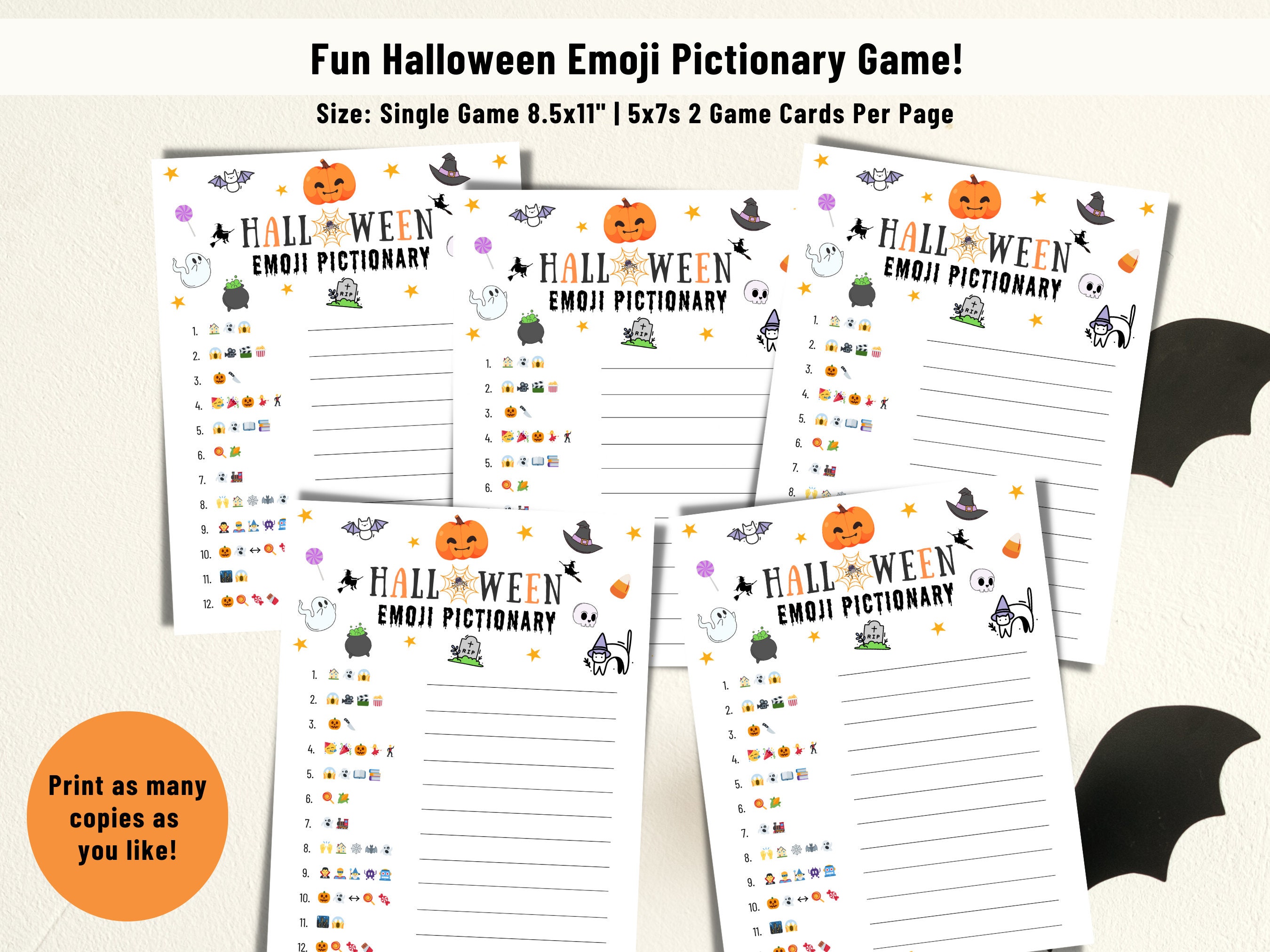 Emoji Pictionary Game Halloween Emoji Game Halloween Party Games ...