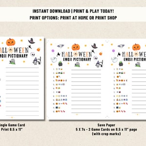 Halloween Emoji Pictionary Game: Printable Party Activity (PDF) - Etsy