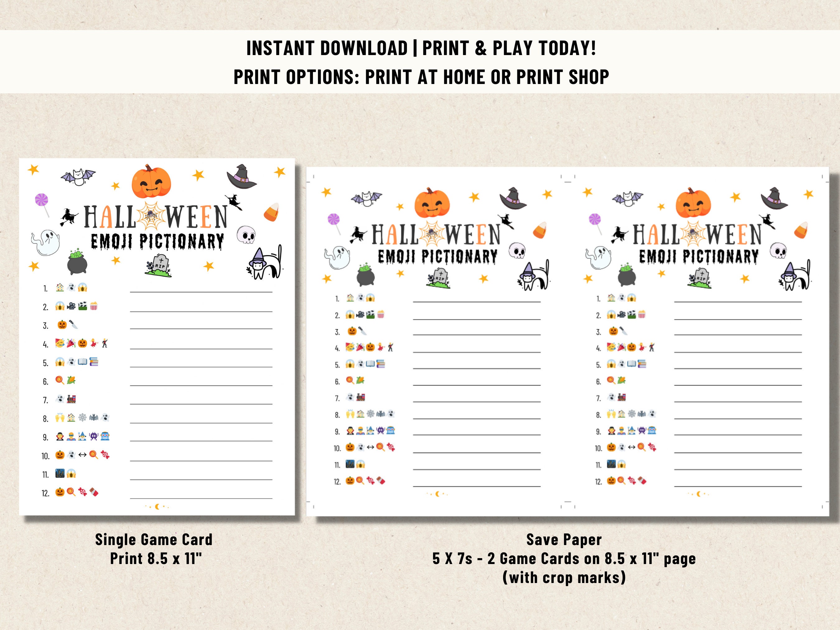 Emoji Pictionary Game Halloween Emoji Game Halloween Party Games ...