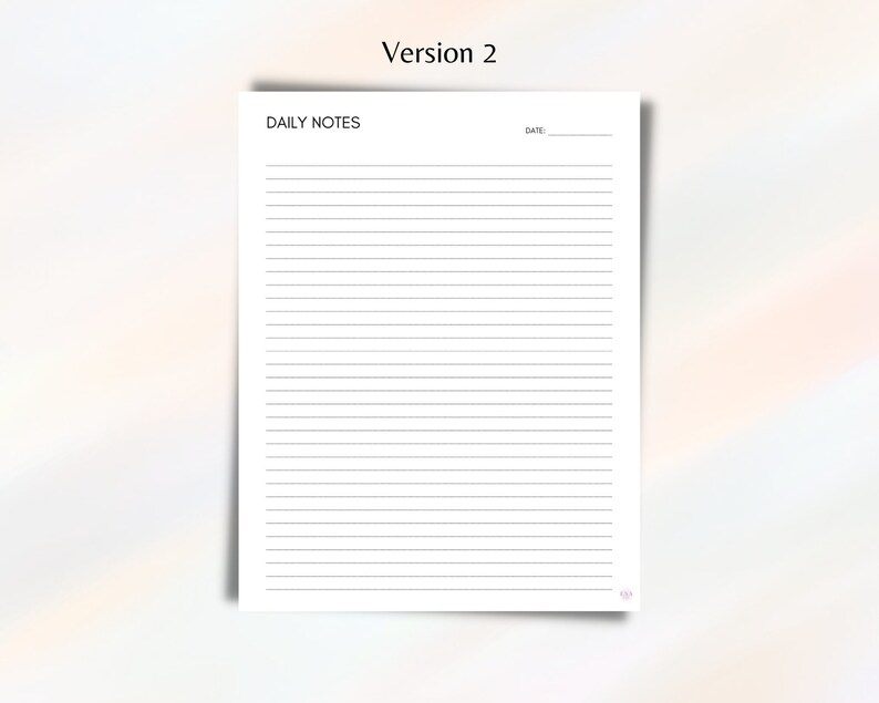 Printable Daily Note Pages Notes Pages Printable Note - Etsy