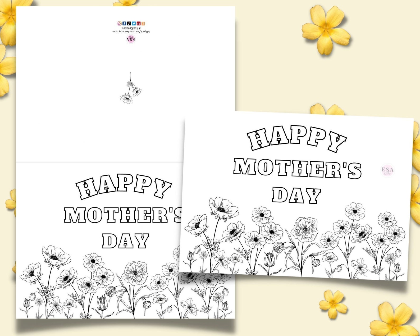 Printable Mothers Day Coloring Card for Kids, Mothers Day Questionnaire ...