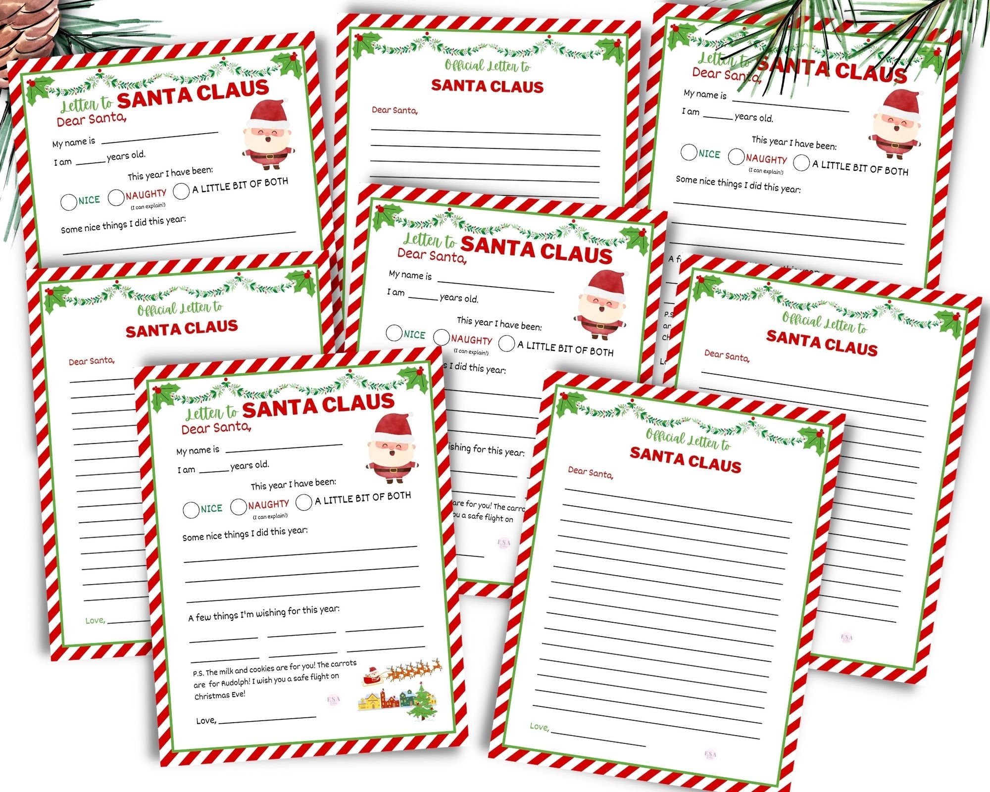 Letter to Santa Printable: Kids Christmas Wish List (PDF) - Etsy