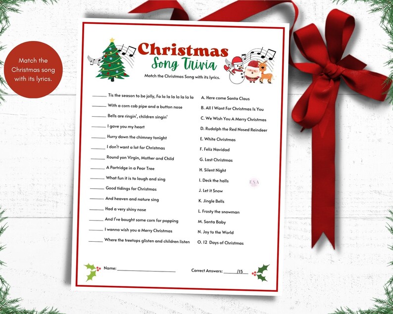 Christmas Trivia, Christmas Games, Christmas Song Trivia, Christmas ...