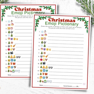 Christmas Emoji Pictionary Game: Printable Holiday Activity (PDF) - Etsy