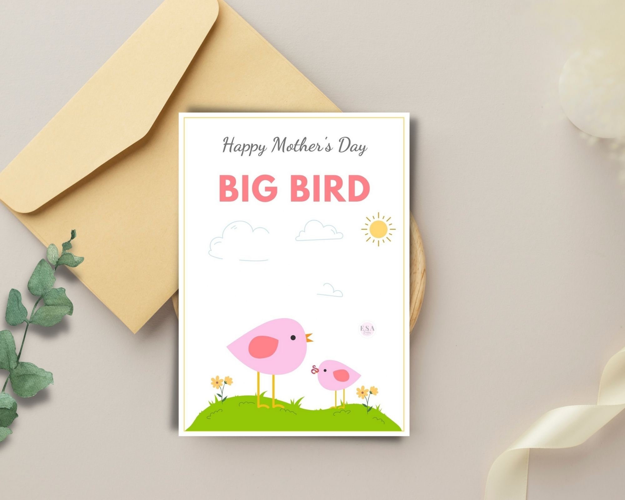 Funny Big Bird Mother's Day Card (printable Card) - Etsy