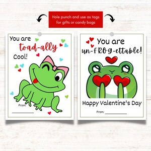 Frog Valentine Card, Valentines Day Card for Kids, Frog Valentine Tag ...