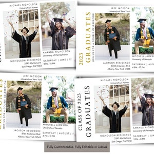 Graduation Party Invitation Template, Two Graduates Invitation With ...