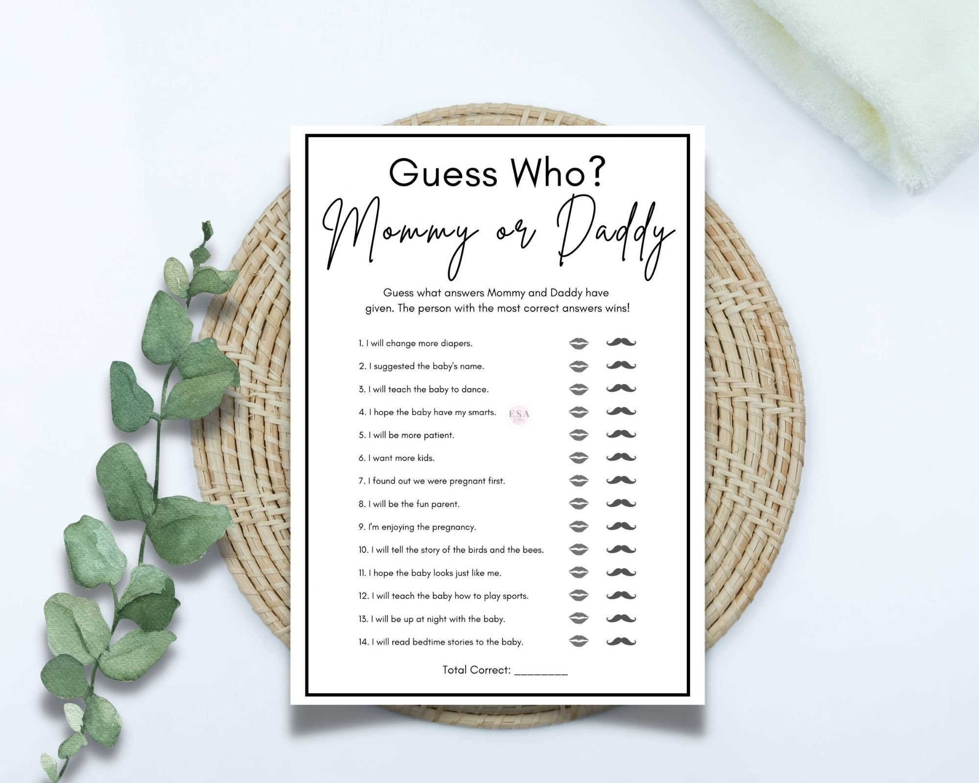 Guess Who Mommy or Daddy Baby Game, Mommy or Daddy Baby Shower Game ...