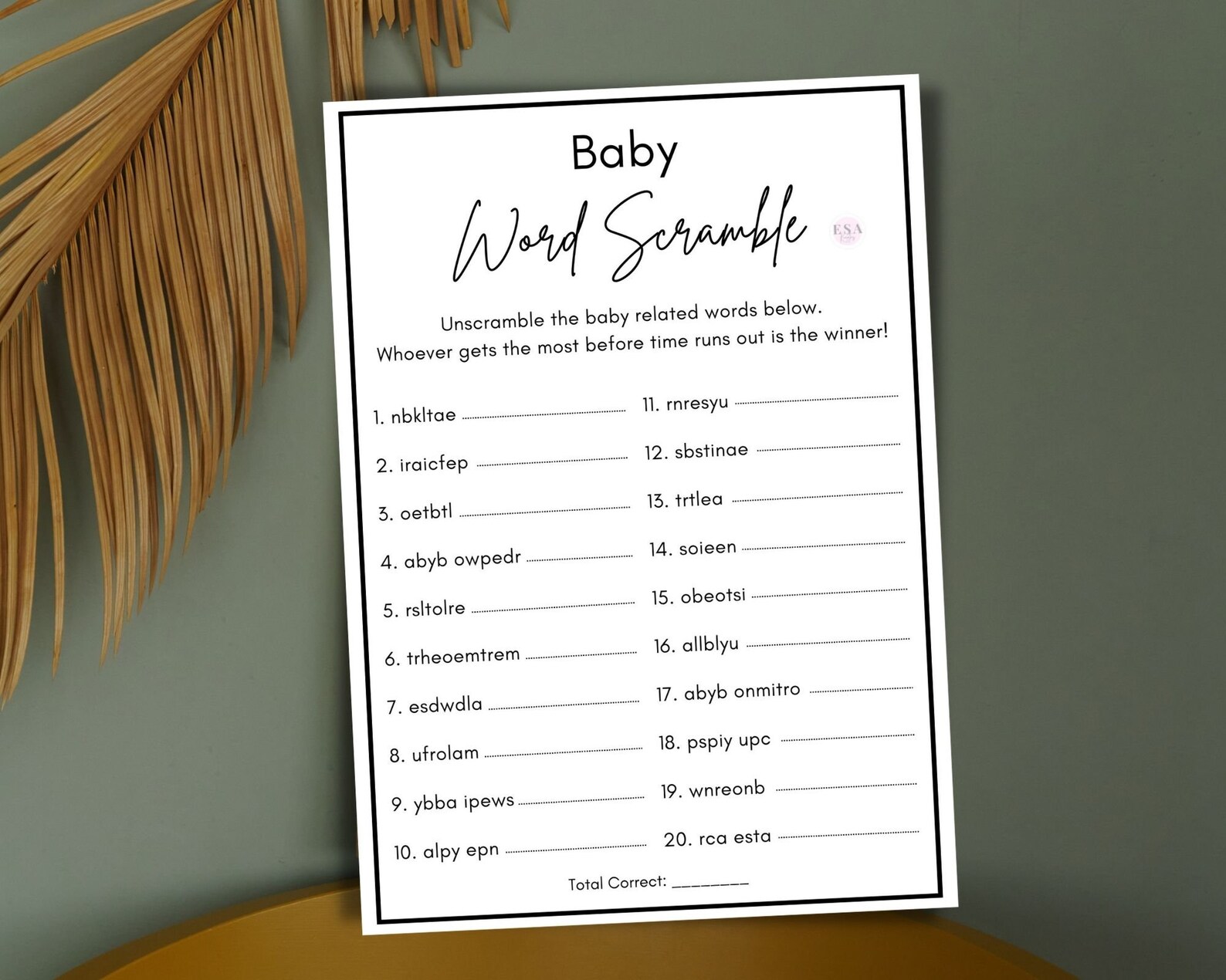 Baby Word Scramble Game Baby Word Game Printable Baby Shower - Etsy