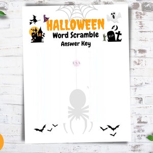 Halloween Word Scramble Game, Printable Halloween Word Game, Printable ...