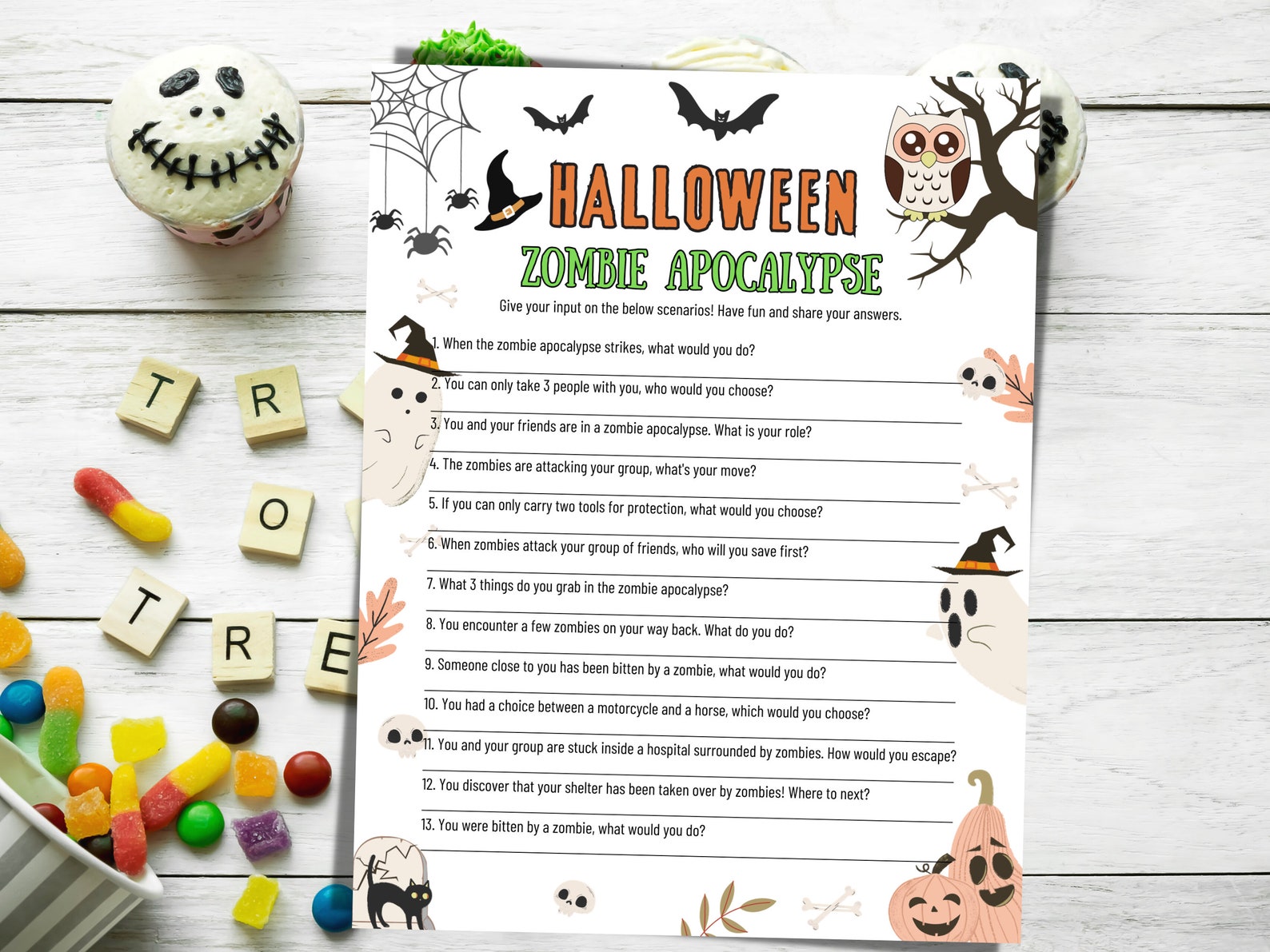 Halloween Zombie Apocalypse Game, Zombie Apocalypse Questions, Zombie ...