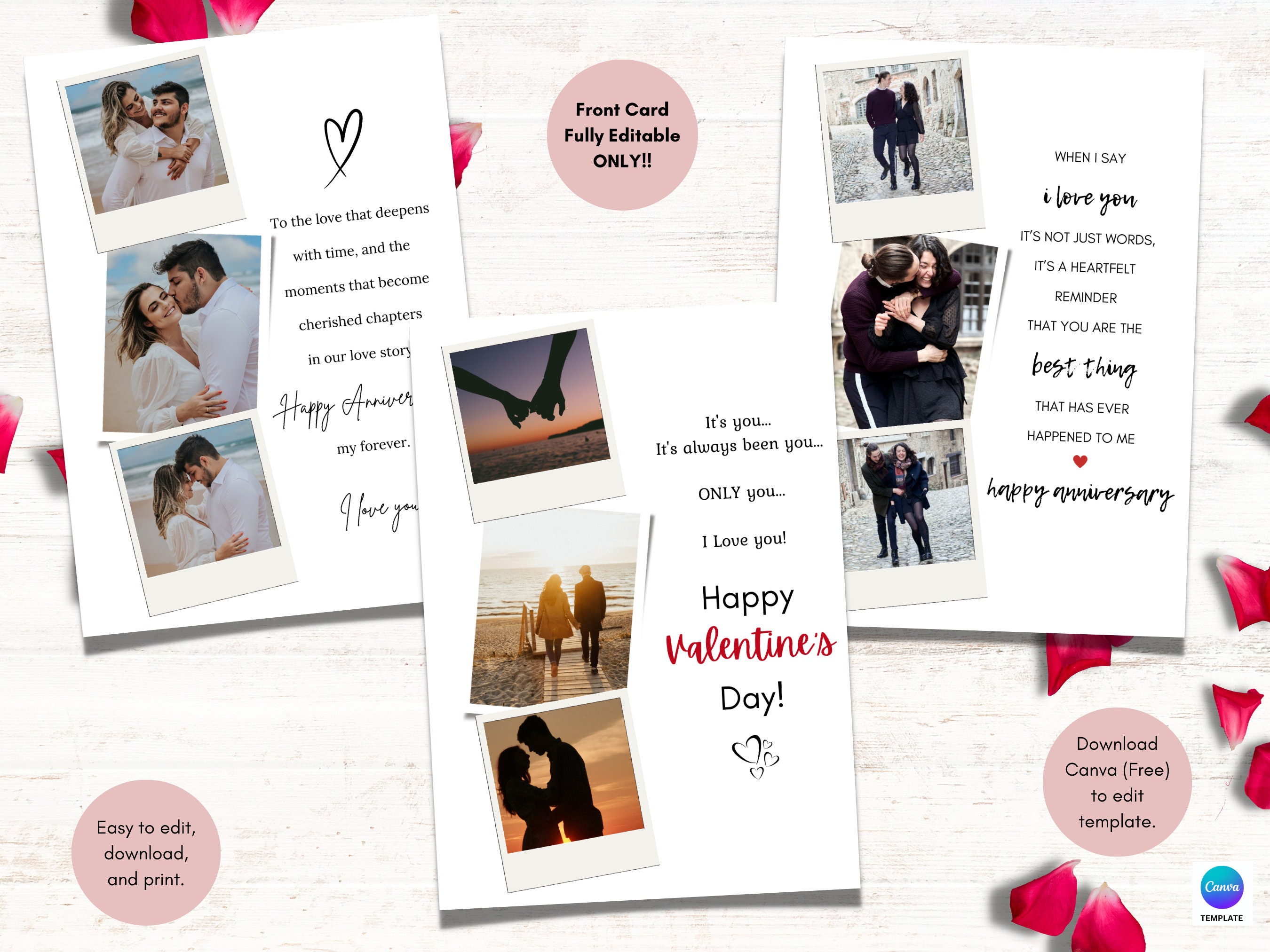 Editable Valentines Day Card, Photo Valentine Card, Valentines Day Card ...