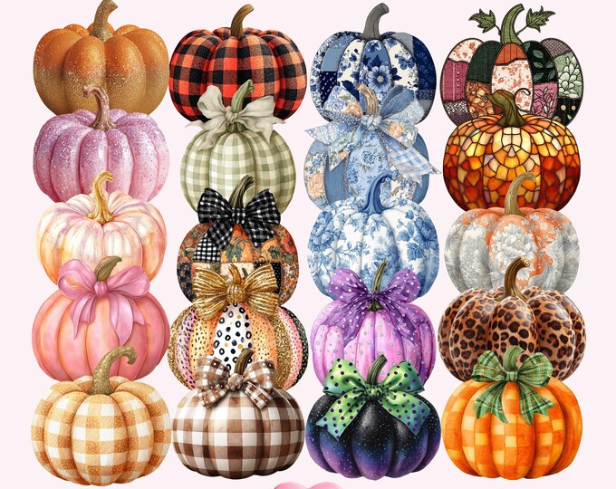 24 Pumpkin Digital Clipart in Different Styles | PNG 300 DPI With ...