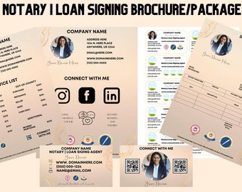 Notary Loan Signing Agent Brochure Price List Simple Template - Etsy