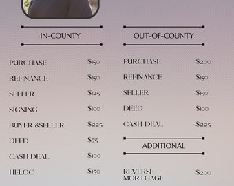 Notary Loan Signing Agent Price Brochure Template Sheets - Etsy