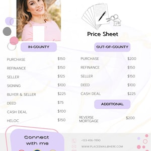 Notary Loan Signing Agent Price Brochure Template Sheets - Etsy