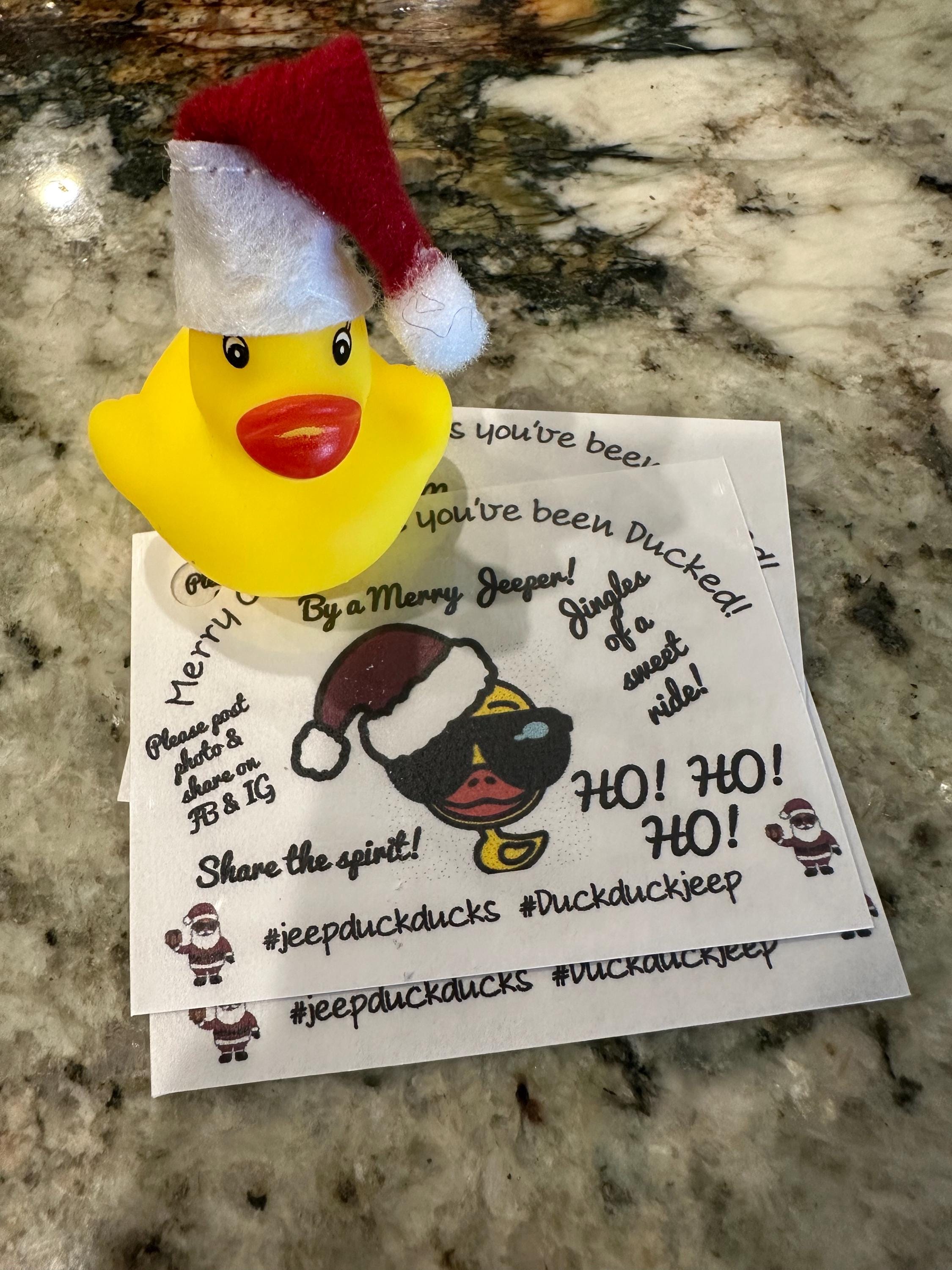 Santa Ducks With Laminated Christmas Tag. Set of Five - Etsy