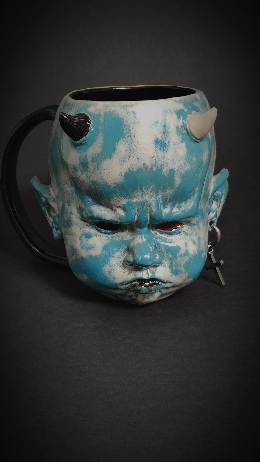 Little Devil Horror Mug larimar Dio Stoneware - Etsy