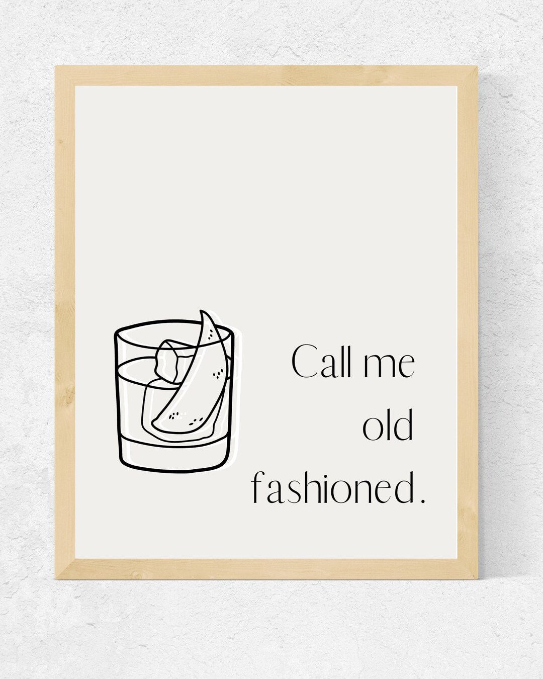 Old Fashioned Graphic, Bar Cart Art Work, Digital Print, Old Fashioned ...