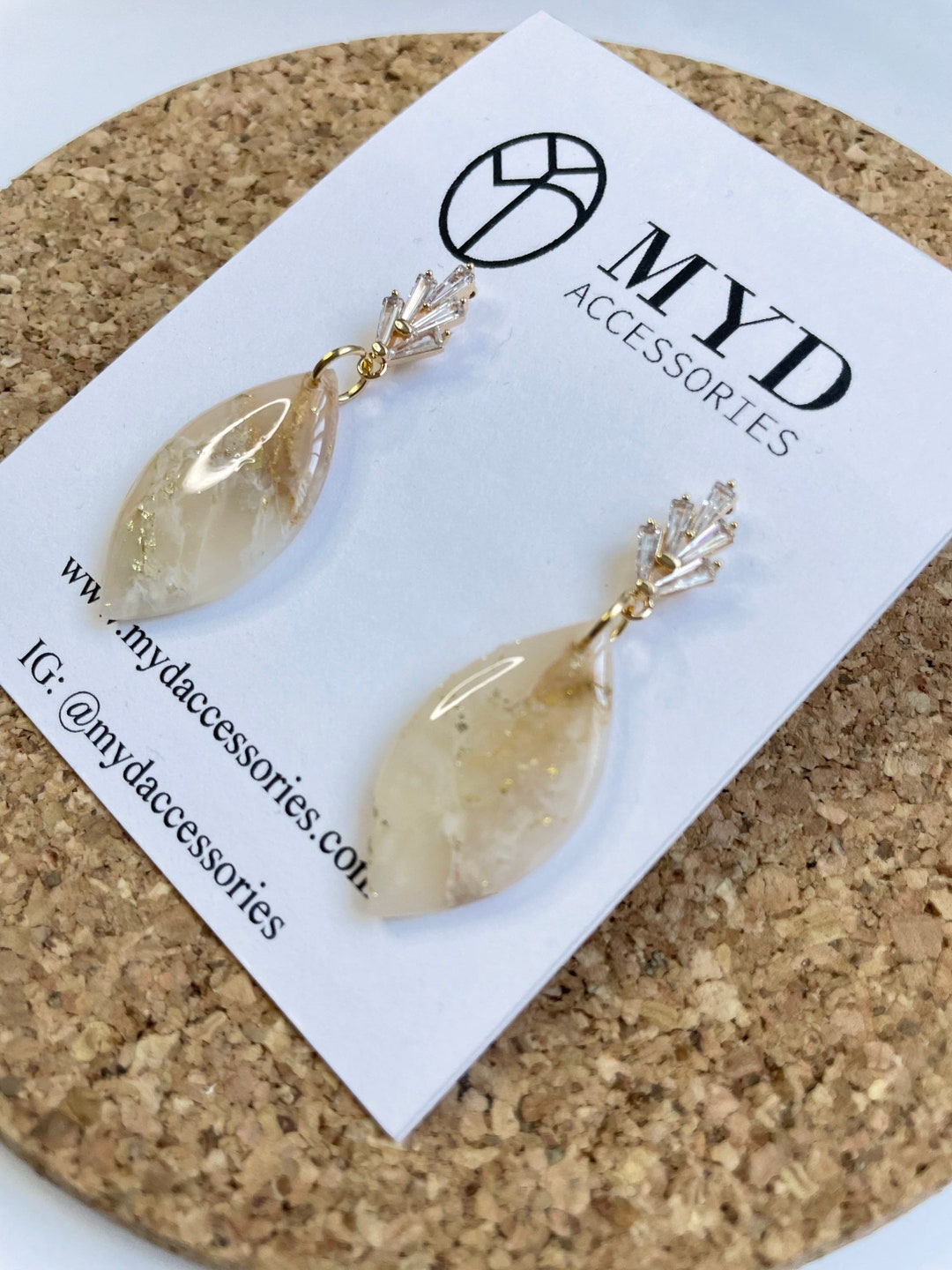 Blanca// Gold and White Marble Earrings, Marble Earrings, Bride ...