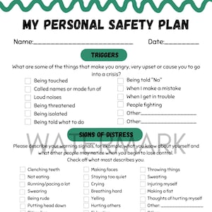Safety Plan Worksheet for Workers - Etsy