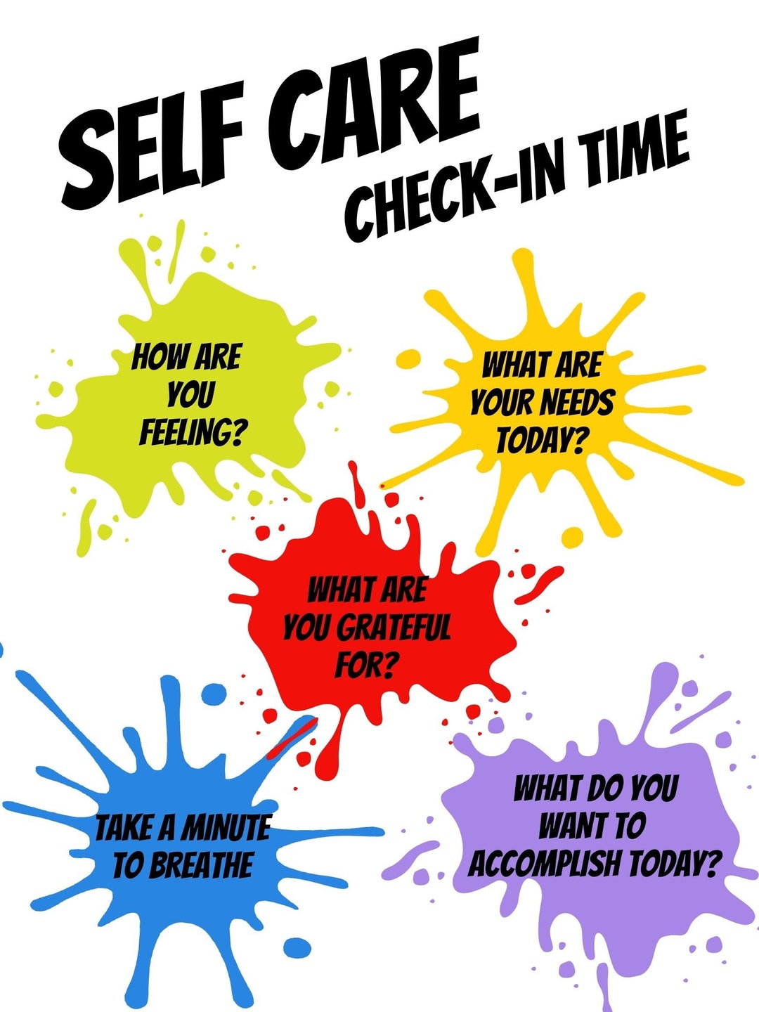 Self Care Poster - Etsy