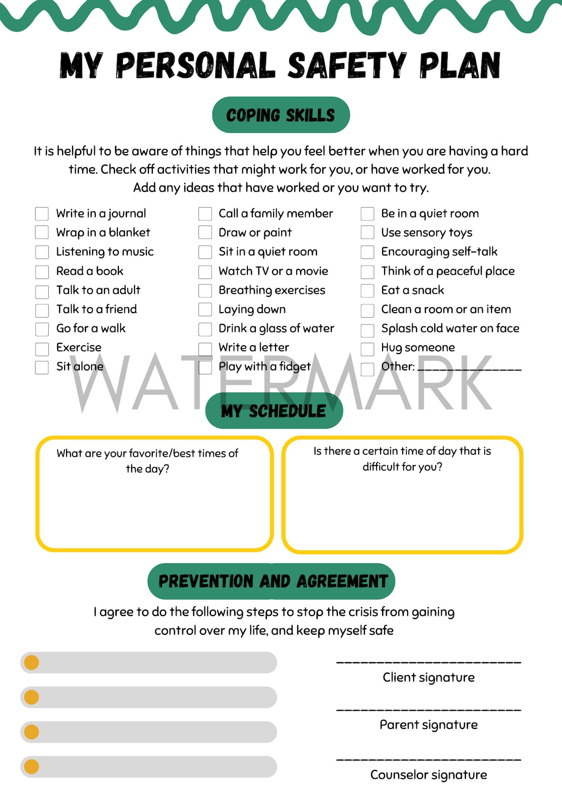 Safety Plan Worksheet for Workers - Etsy