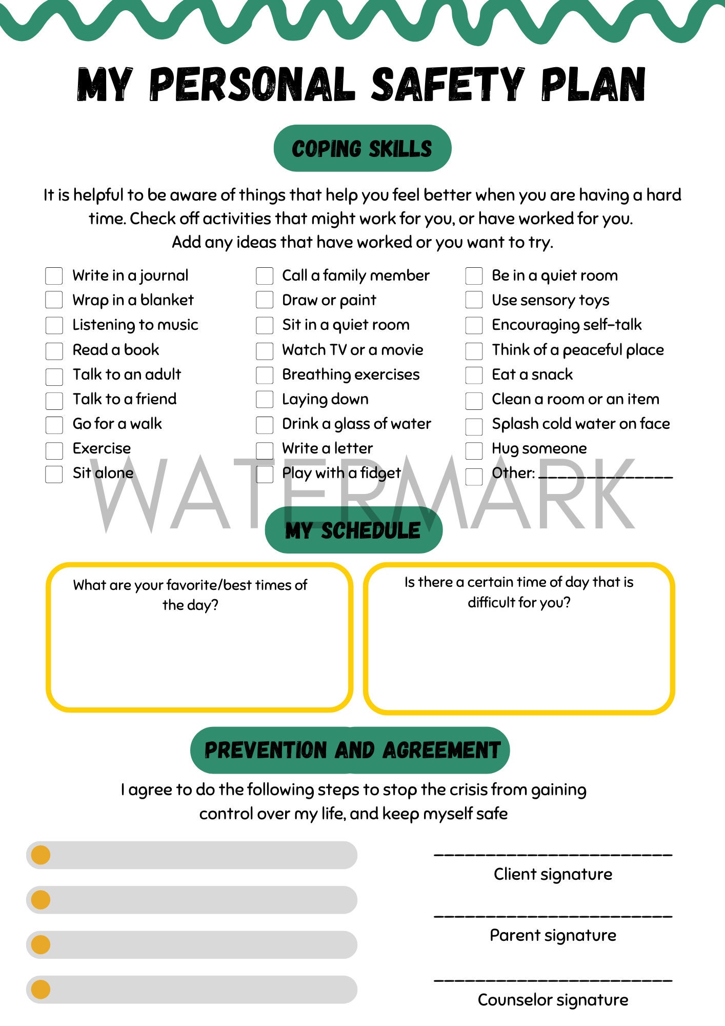 Safety Plan Worksheet for Workers - Etsy