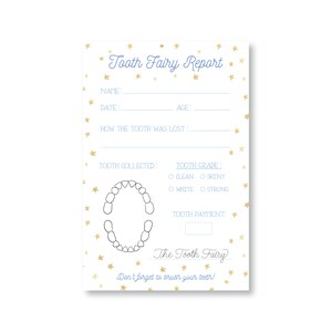Tooth Fairy Report and Certificate Printable Digital Download - Etsy