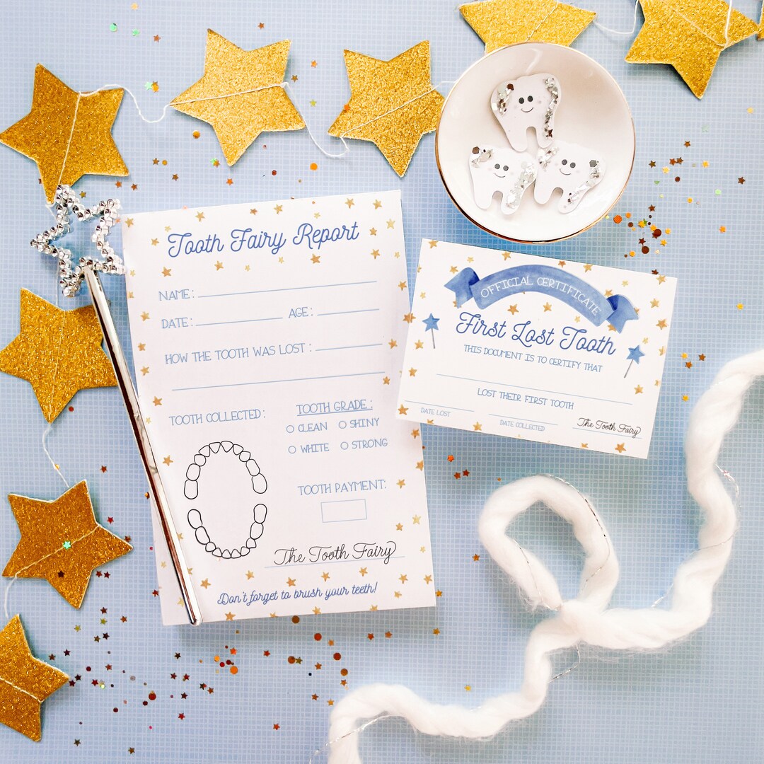 Tooth Fairy Report Notepad and Certificate Kit | Tooth Fairy Receipt - Etsy