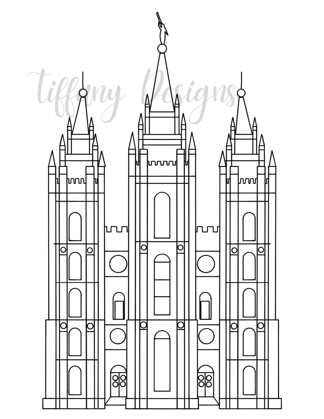 Custom LDS Temple Line Art - Digital - Any LDS Temple - Etsy