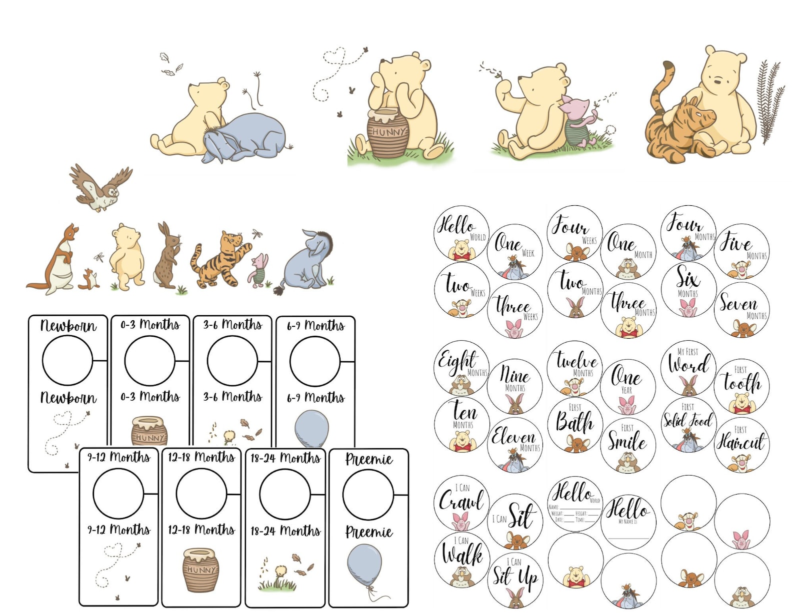 Classic Winnie the Pooh - Nursery Bundle - Printable - Prints ...