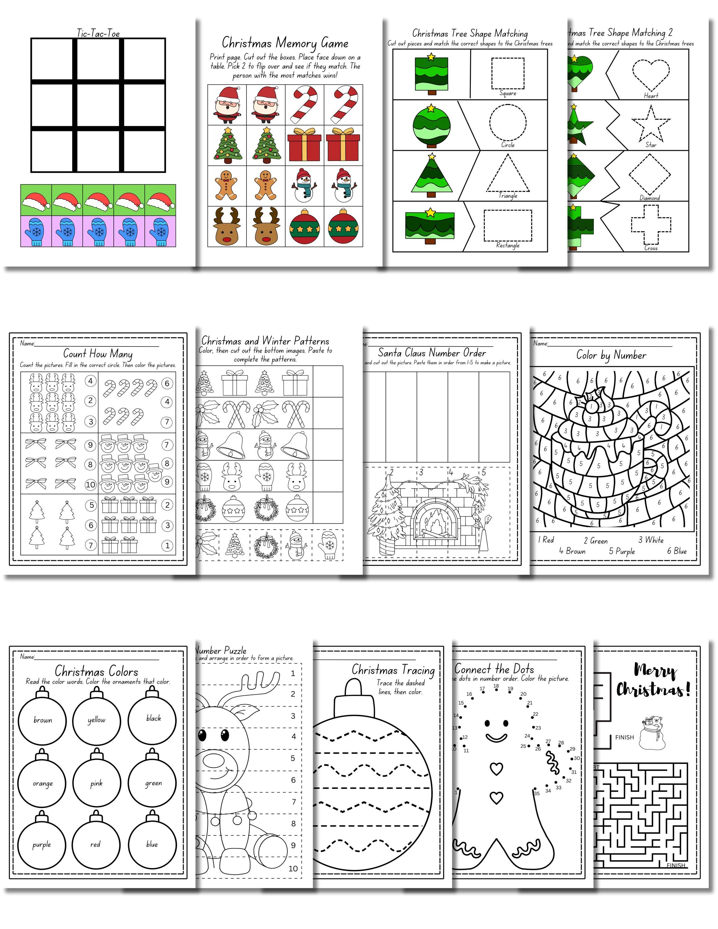 Christmas Activity Set Kid/toddler - 53 Pages - Etsy