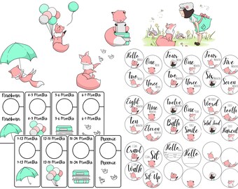 Fox Printable Milestone Cards - Etsy