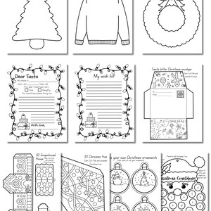 Christmas Activity Set Kid/toddler - 53 Pages - Etsy