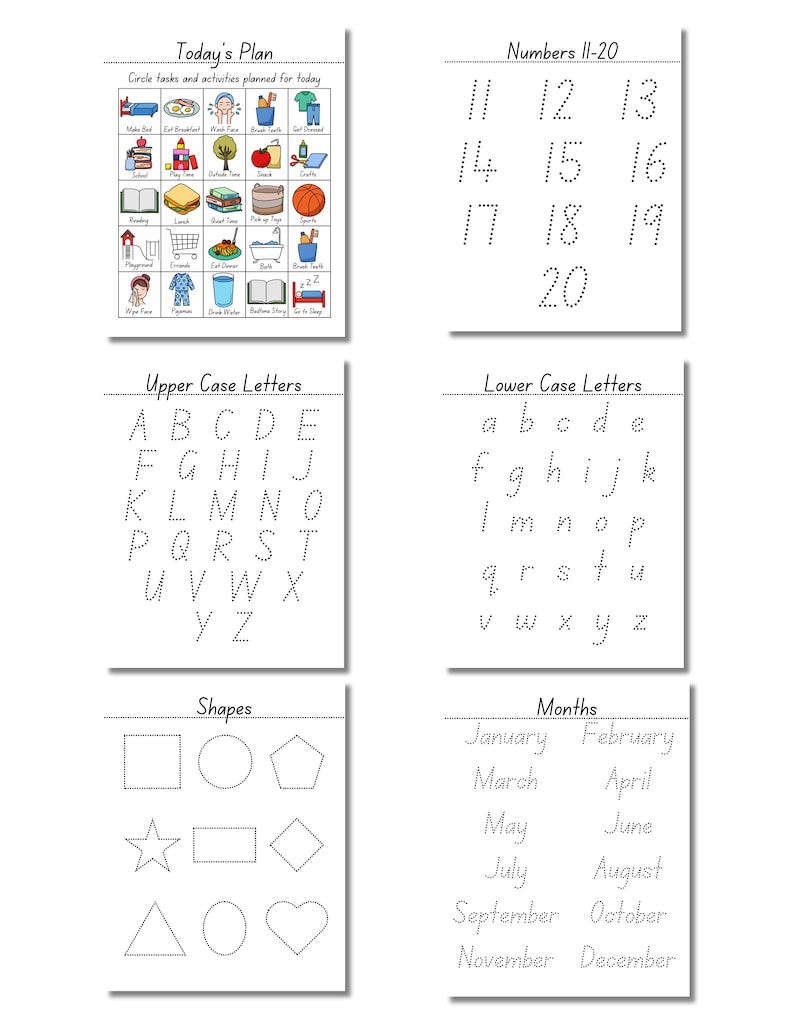 Preschool Morning Menu - Printable - Etsy