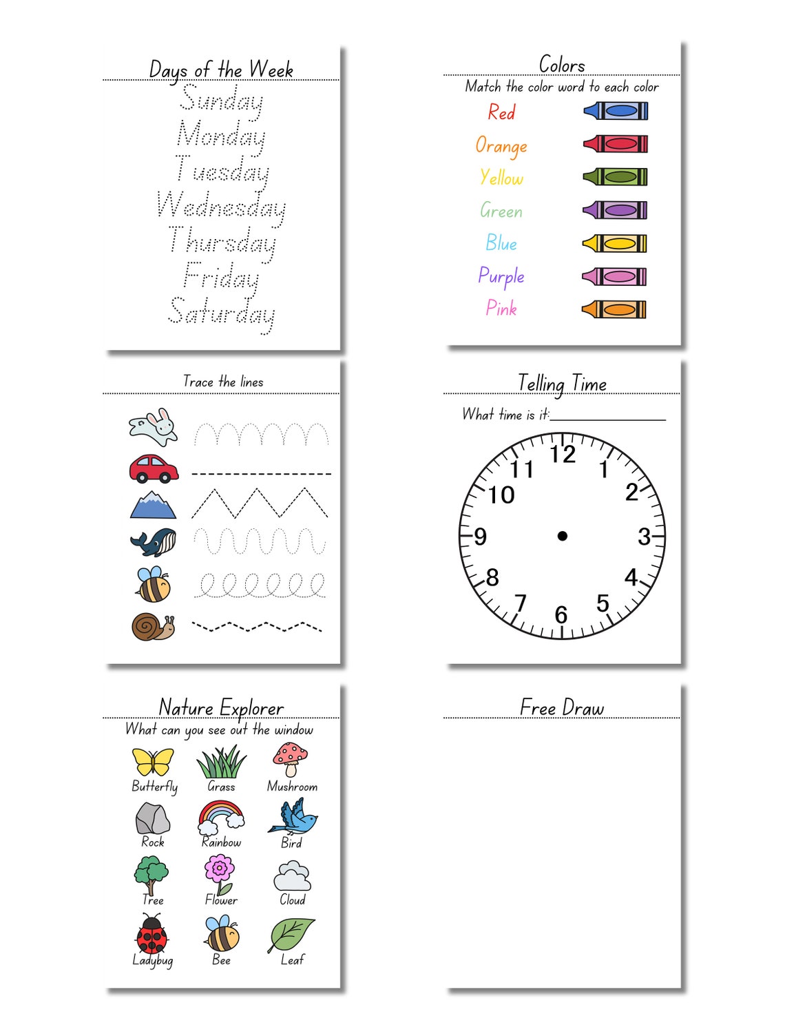 Preschool Morning Menu - Printable - Etsy