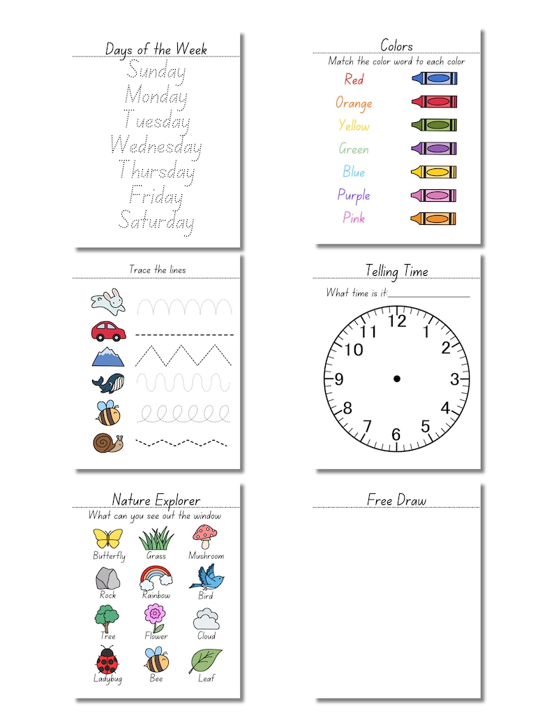 Preschool Morning Menu - Printable - Etsy