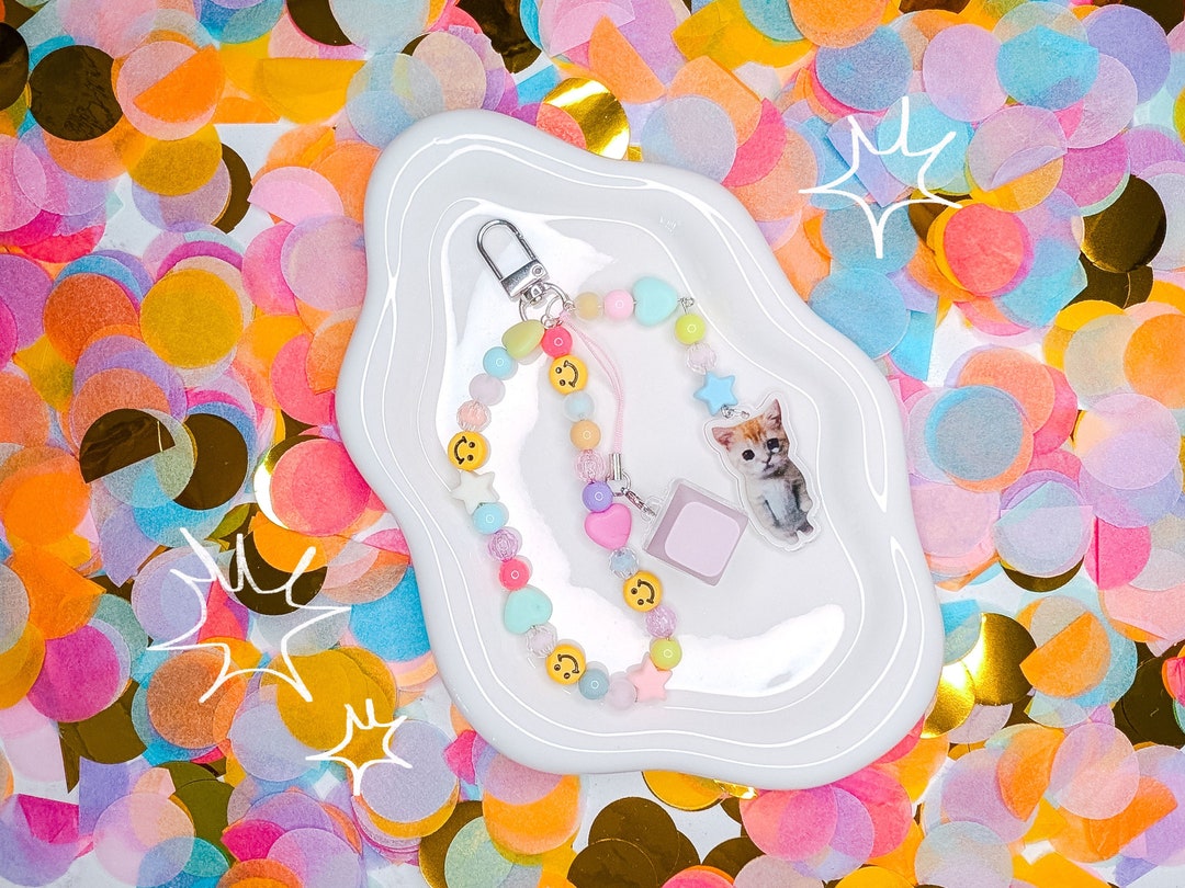 Fidgety Kitty Keychain • Fidget Keychain With Fun Neon Beads, Cat Meme ...