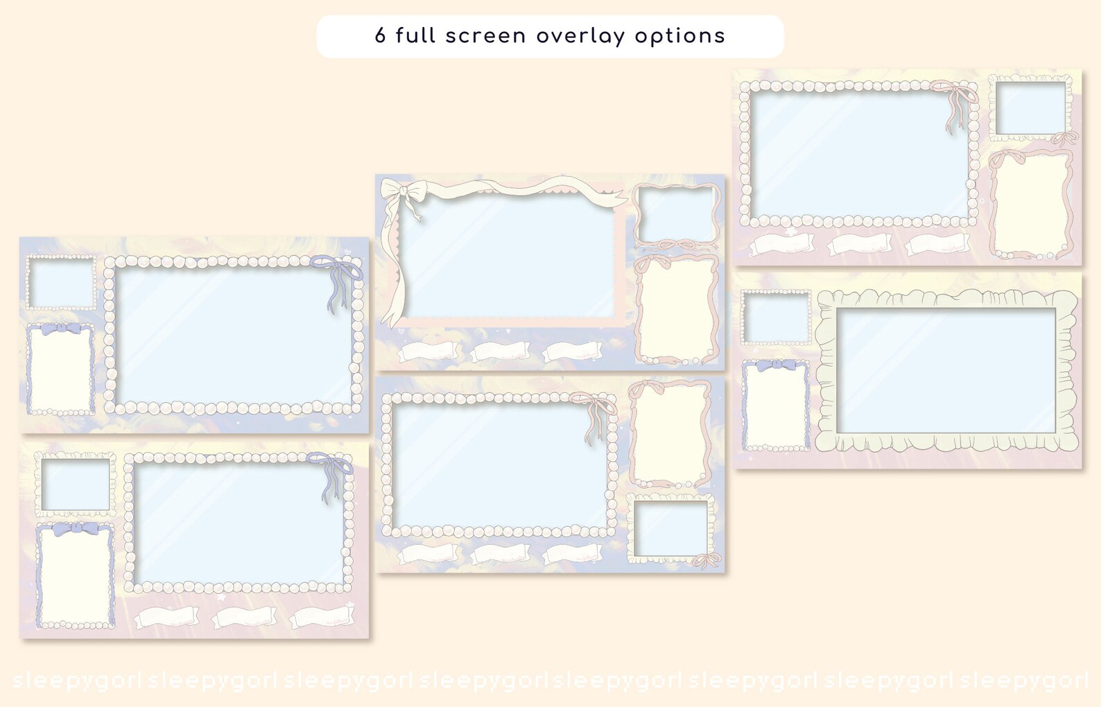 Coquette Darling Twitch Overlay | Animated Stream Overlay, Pastel Pearl ...