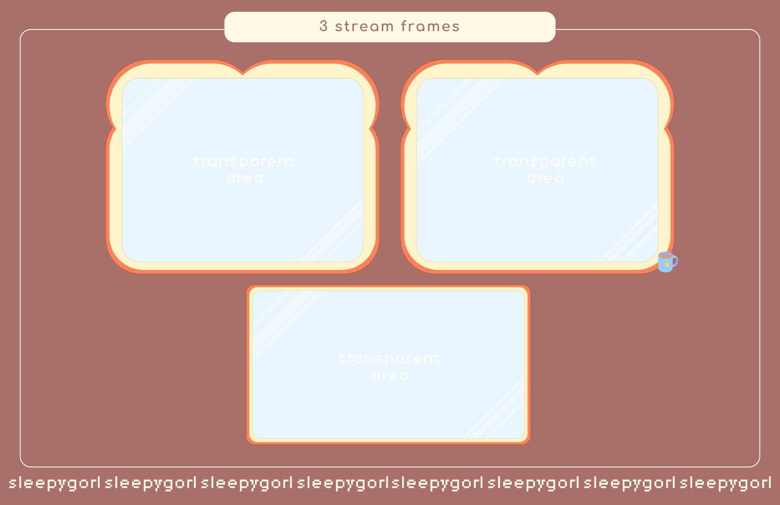 Toasty Twitch Package Animated Stream Overlay, Cute Toast Theme Overlay ...