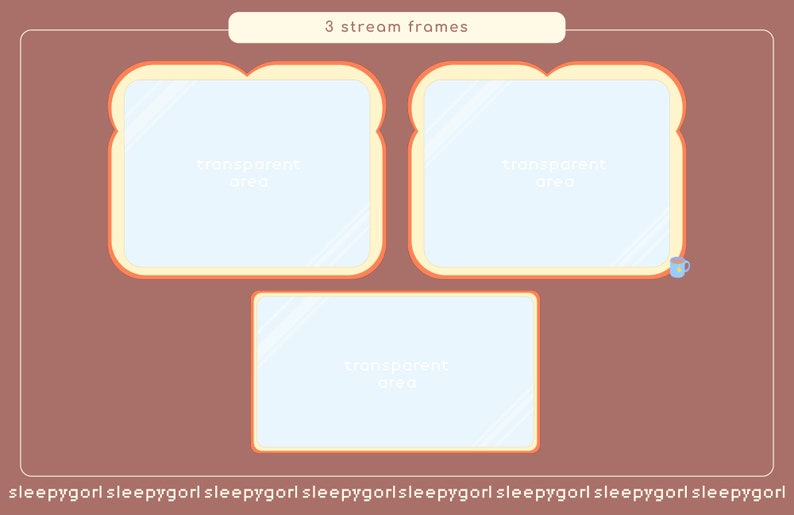 Toasty Twitch Package Animated Stream Overlay, Cute Toast Theme Overlay ...
