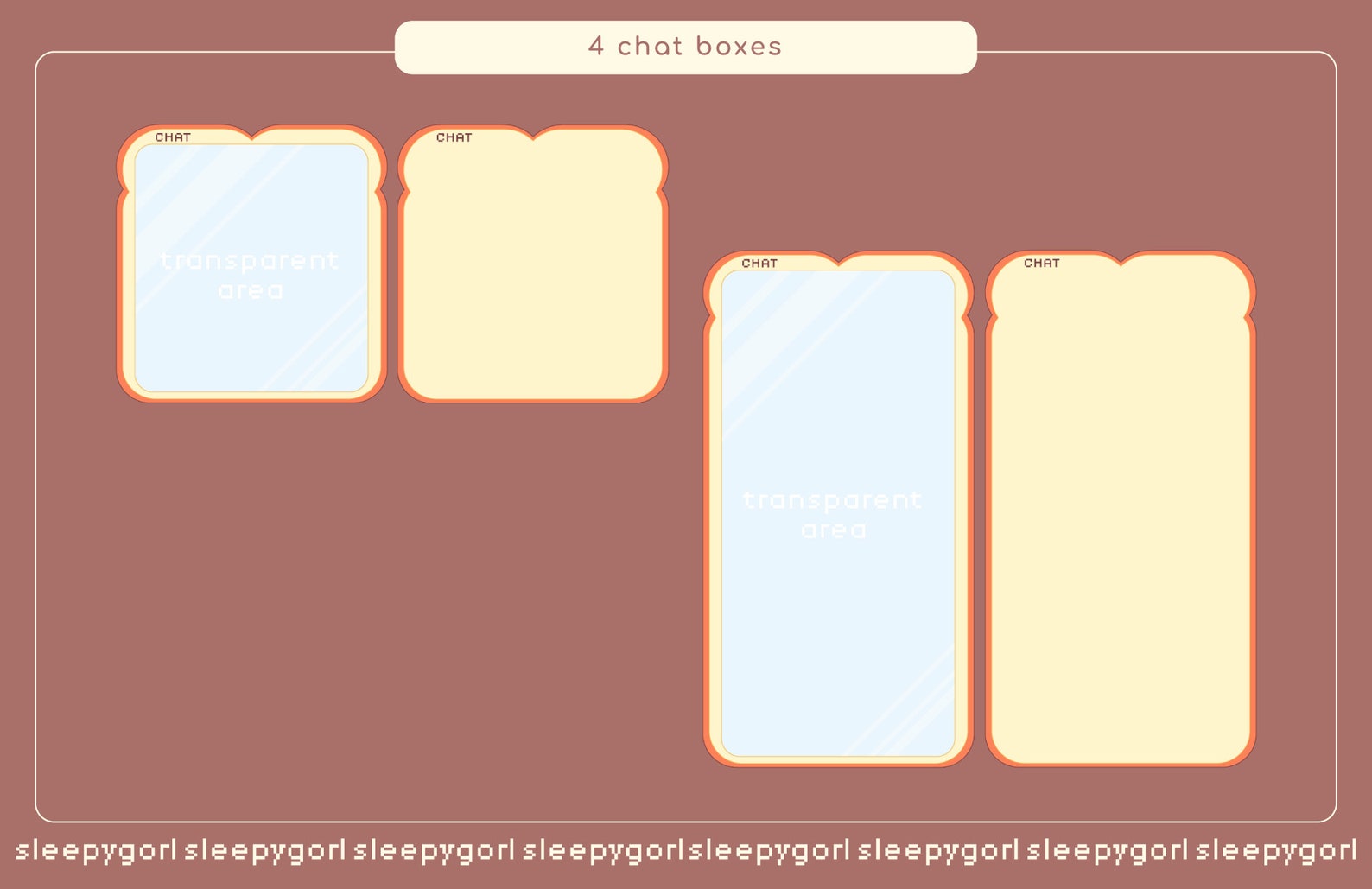 Toasty Twitch Package Animated Stream Overlay, Cute Toast Theme Overlay ...