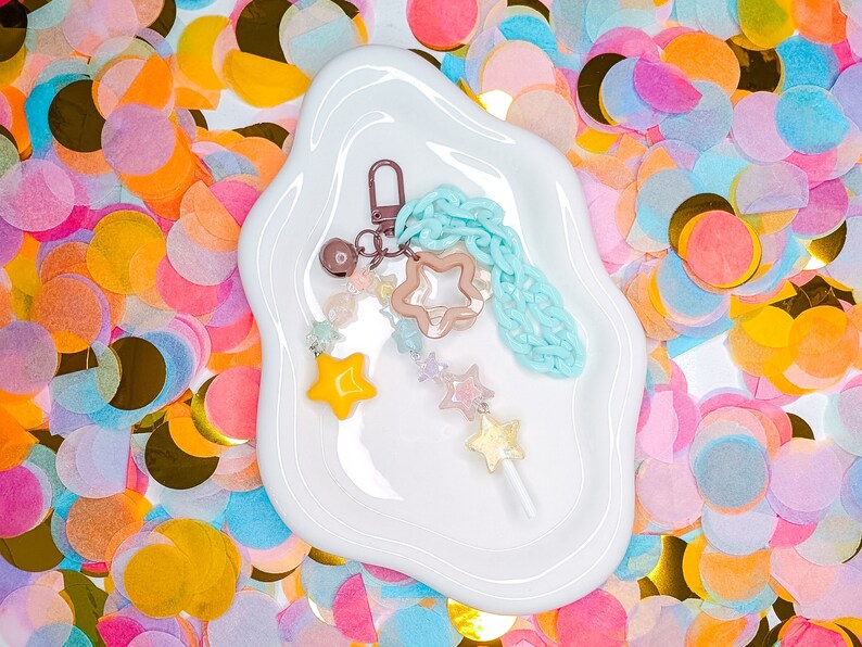 Twinkling Star Keychain Jingling Bell Star Keychain, Pastel Color Theme ...