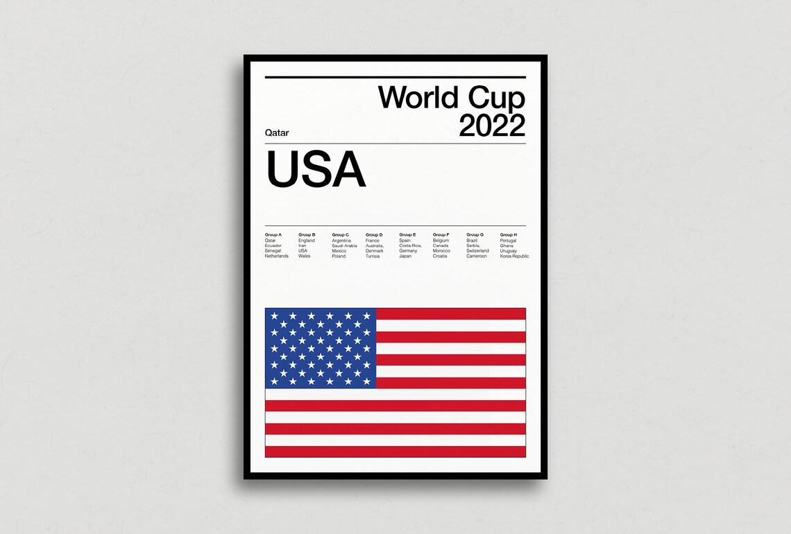 World Cup 2022 Poster USA - Etsy