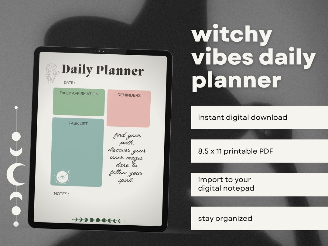 Witchy Vibes Printable Daily Planner - Etsy