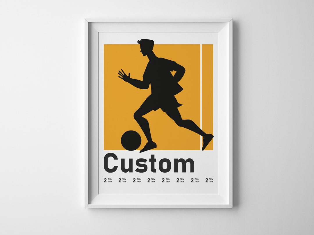 Custom Football Player Poster, Customizable Soccer Poster, Sports ...